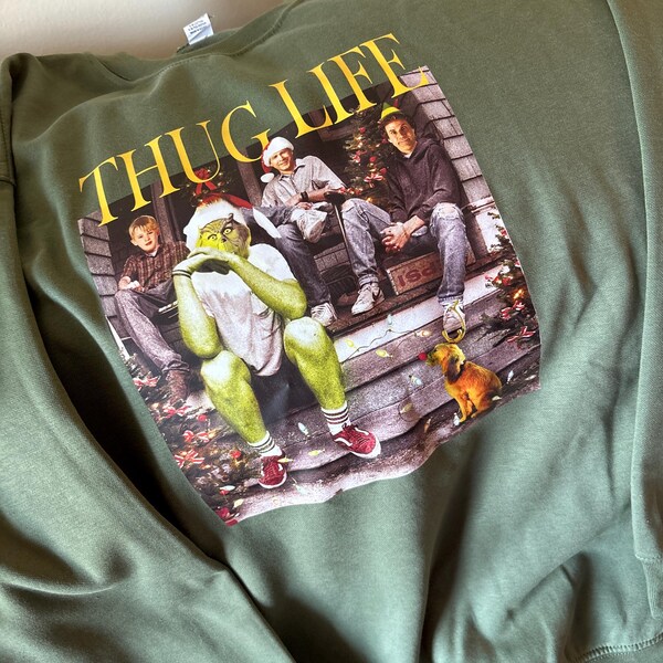 Thug Life Grinch Sweatshirt, Grinchmas Season Christmas Friends ...