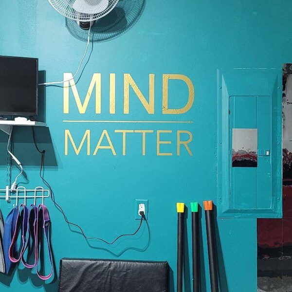 Gym Wall Decal "mind Over Matter" Gym Sign or Office Motivational ...