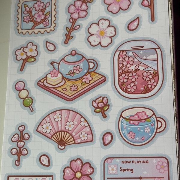 Sakura Spring Stickers | Goodnotes Digital Planner Cute Kawaii Japanese ...