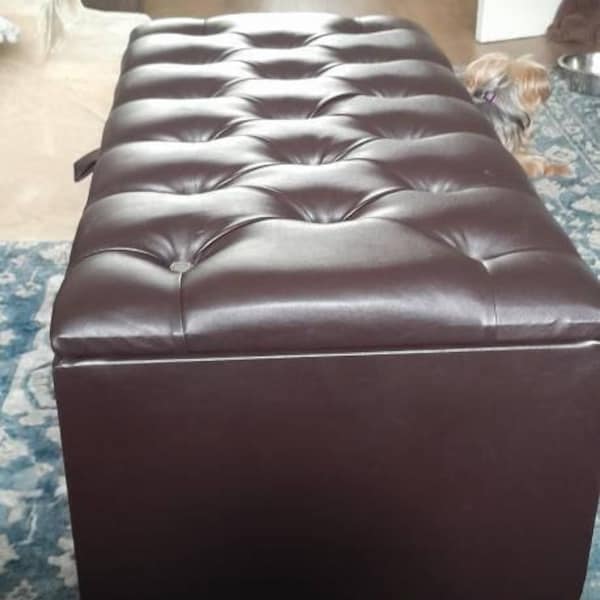 Chesterfield Double Top Coffee Table & Footstool Deep Buttons Made by ...