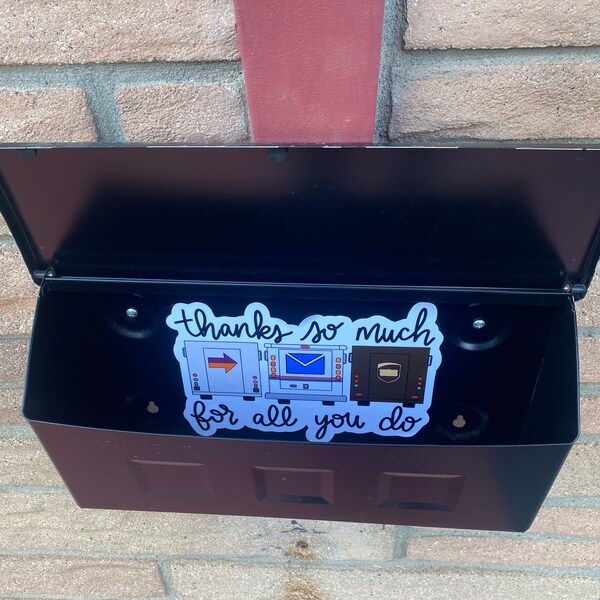 Thank You Mailbox Decal New, Waterproof Stickers, Mailman Gift, Mailbox ...