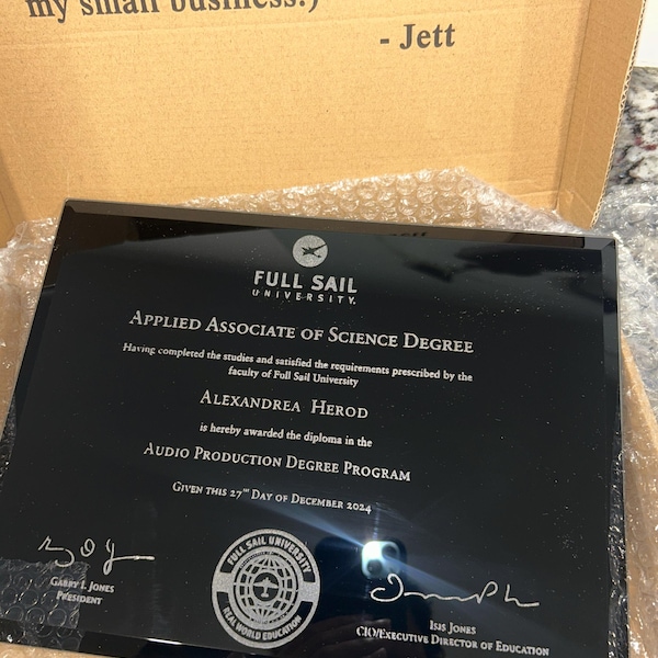 Floating Glass Degree Frame, College Diploma Frame, Custom Diploma ...