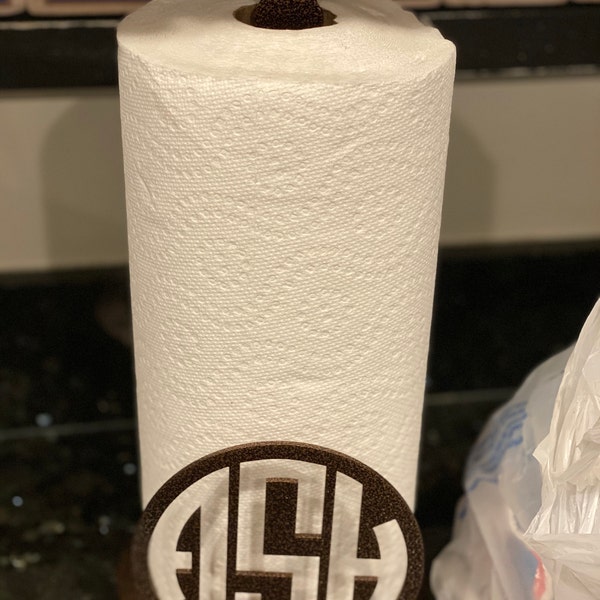 Metal Paper Towel Holder With Monogram, Personalized Home Decor ...
