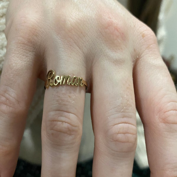 14K Solid Gold Name Ring-gold Name Ring-custom Name Ring-personalized ...