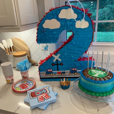 Large Number Two Pinata Train Theme Pinata Choo Choo Train - Etsy