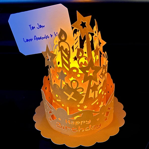 Happy Birthday Lanterns SVG, Silhouette Studio Templates, Happy ...