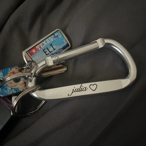 Personalized Carabiner - Engraved Anniversary Gift - Custom Black ...