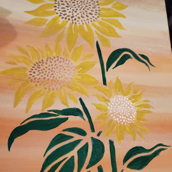 LARGE SUNFLOWER Stencil (12"x15") - Floral Flower Stencils for Painting ...