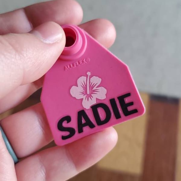 Custom Engraved Livestock Ear Tag - Laser Engraved Goat Pig Sheep Ear ...