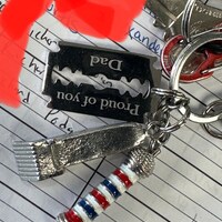 Barber Shop Pole Key Chain With Barber Chair - Etsy Canada