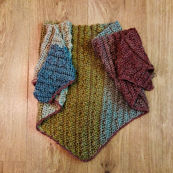 CROCHET PATTERN - Hopscotch Asymmetrical Scarf, US Term, Triangle Scarf ...