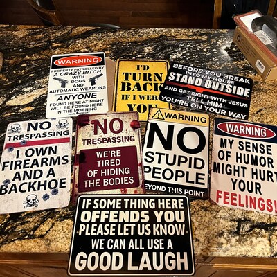 Warning No Stupid People Retro Metal Aluminum Tin Sign Vintage 8x12 ...