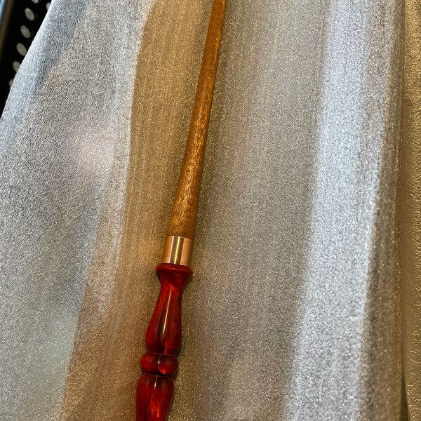 Hand Forged Metal Wand With Stitched Leather Handle - Etsy