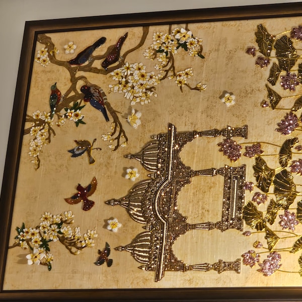 India Wall Art of Kalpataru Tree of Life | Embroidery & Needlepoint ...