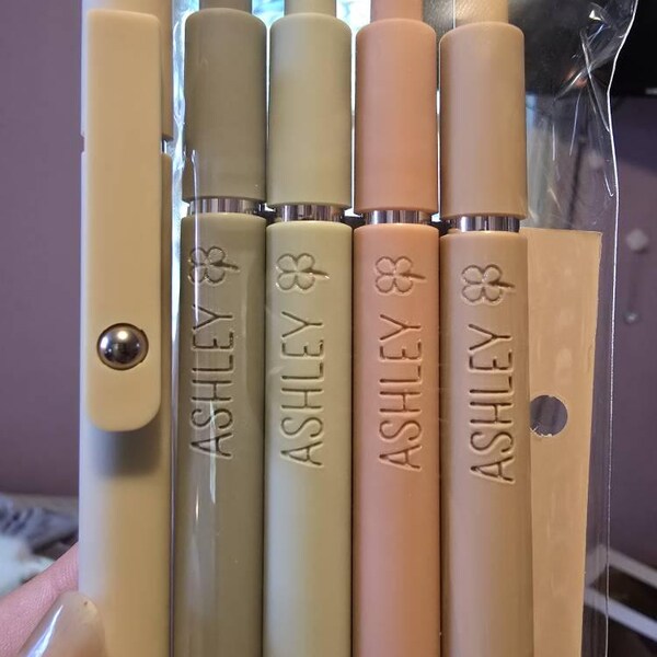 Custom Colored Ink Pens｜personalized Pens｜set of 5 Custom Engraved ...