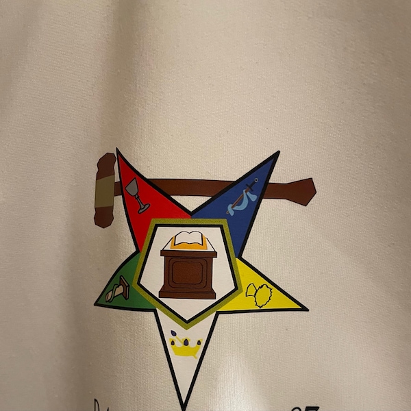 O.E.S. Secretary Emblem Stained Glass - 6x6, 7x7 and 10x10 - Embroidery ...