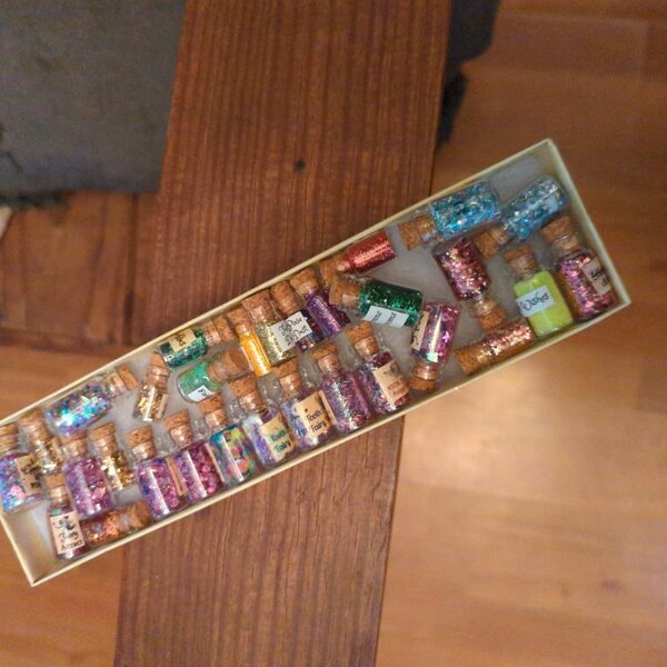 Five Fairy Dust Bottles With a Wand, Fairy Core, Cosplay, Fairy Door ...