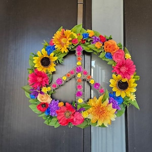 18 Wildflower and Greenery Peace Sign - Etsy