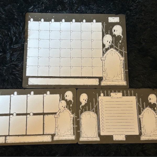 Graveyard Haunts Planner Notepads - Tear-away Calendar - Tombstones and ...