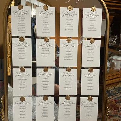Gold Mirror Wedding Seating Chart Wedding Signs Wedding Guest List ...