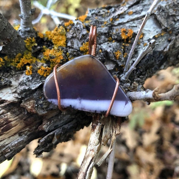 Copper Wrapped Purple Cloud Agate - Etsy
