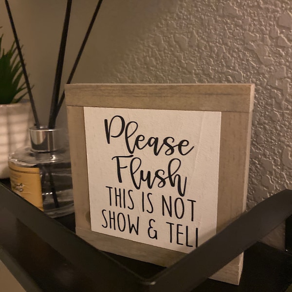 Please Flush Sign, Funny Restroom Decor, Housewarming Gift, Bathroom ...