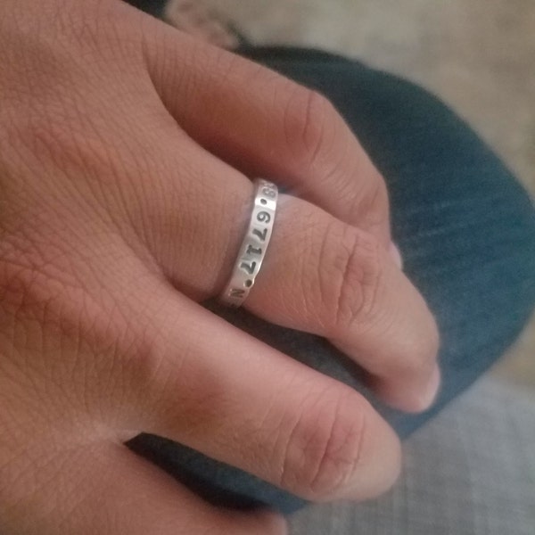 Couples Coordinate Rings, Long Distance Relationship Ring, Coordinate ...