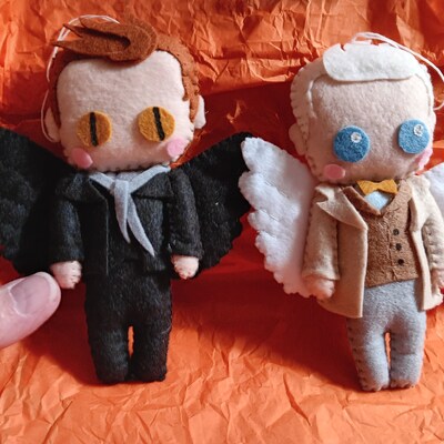 Good Omens Crowley and Aziraphale Ineffable Husbands Felt Toys for ...