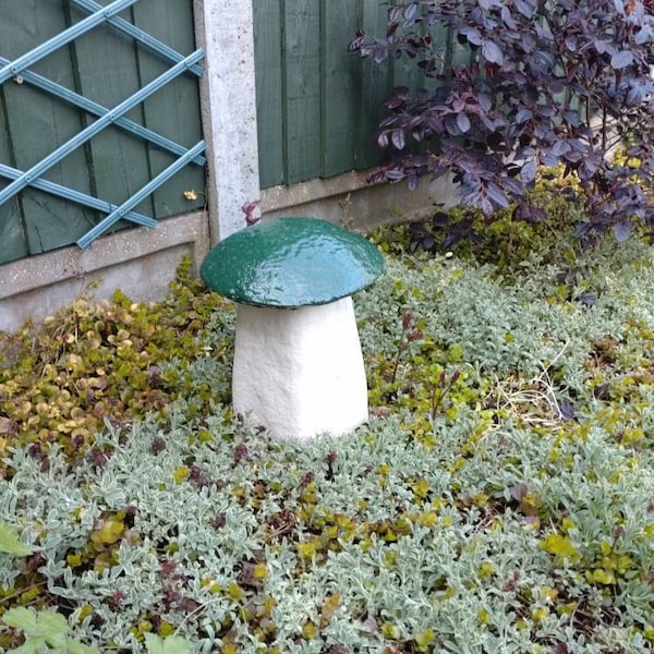 Stone Garden Traditional Large Toadstool Mushroom 2 Piece Concrete ...