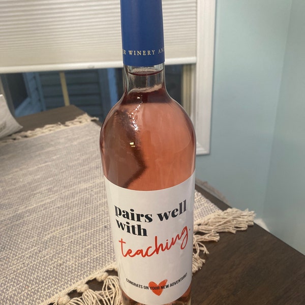 Teacher Appreciation Gift, Teacher Wine Labels, Gift for Teacher ...