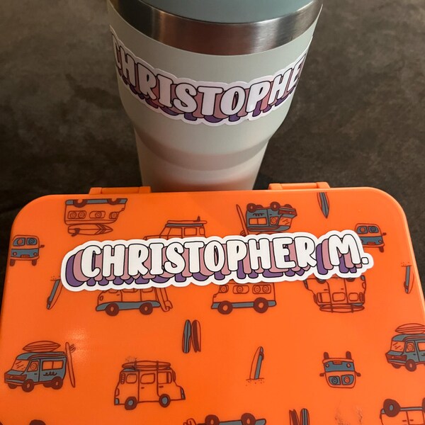 Waterproof Name Decal Personalized Vinyl Sticker NAME STICKER ...