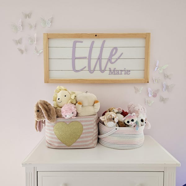Nursery Wall Decor, Custom Nursery Name Sign, Above Crib Custom Baby ...