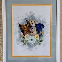 Custom Pet Portrait in Memory of Dog Pet Memorial Gift for Pet Lovers ...
