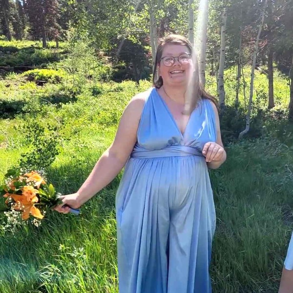 Navy Blue Infinity Jumpsuit, Silk Jumpsuit, Bridesmaid Jumpsuit, Multi ...