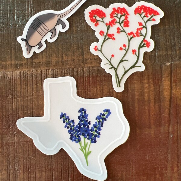 Clear Texas Bluebonnet Sticker, Floral Sticker, Laptop Sticker, Water ...