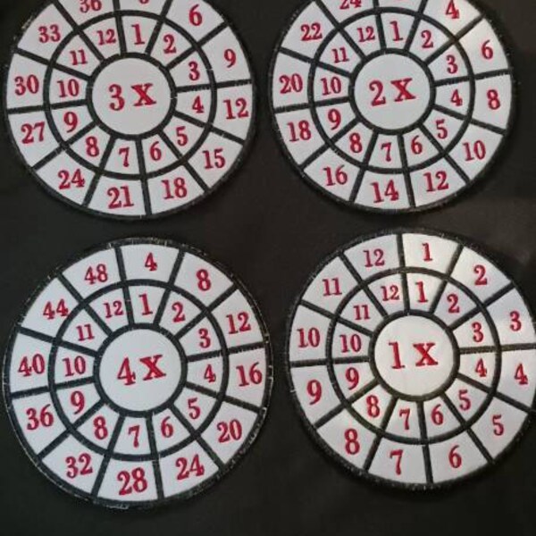 Maths Multiplication Wheel Embroidery Design 1- 20 Circle Times Tables ...