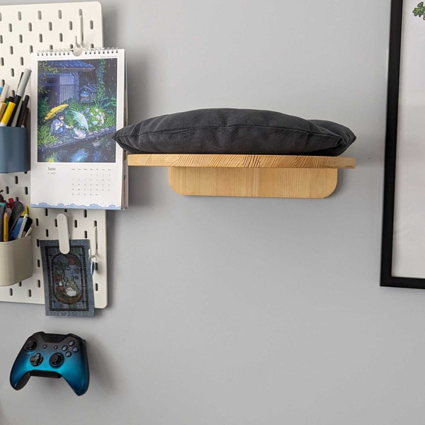Round XL Shelf for Cats From Pine Wood, Wall Mounted Cat Bed, Cat Bed ...