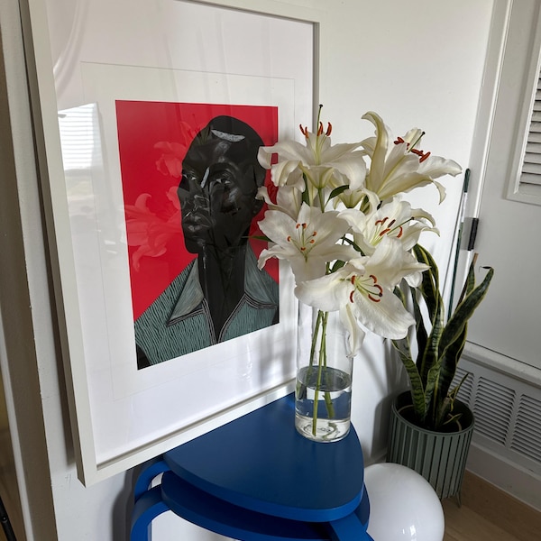 Gulab Bold Abstract Art Print Pink and Red Organic Shapes Modern ...