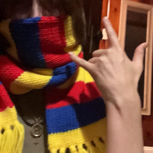 Wizarding Cosplay Scarf Handmade Knit Yellow/gold Grey/black Stripes ...
