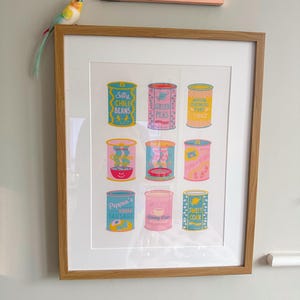 Funky Grocery Items Poster Colorful Food Art Prints Cute Kitchen Wall ...