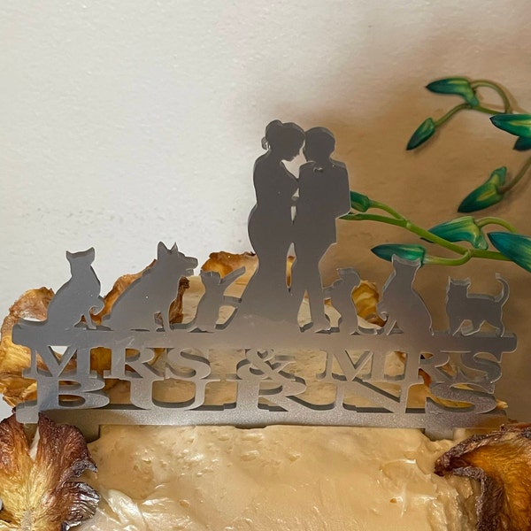 Fully Custom Lesbian Wedding Cake Topper, 2 Women Cake Topper, 2 Brides ...