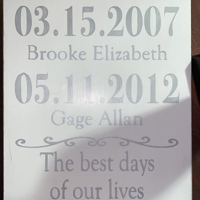 Important Date Wood Sign Special Date Sign Family Name Sign - Etsy