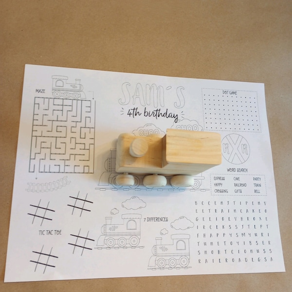 Train Printable Activity and Coloring Pages, Personalized, Train ...