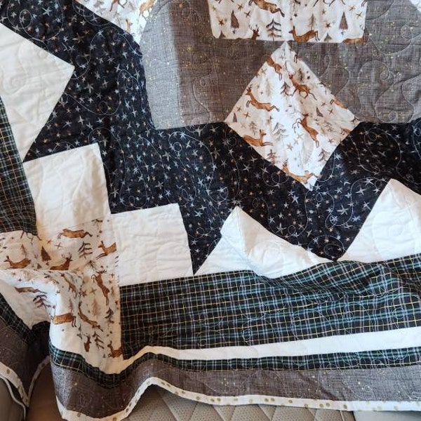 Lake Life#1|quilt|throw|blue|outdoors|oars|row Boat|canoe|fire|dock ...