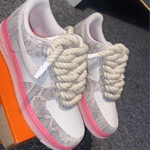 Chunky Laces 10mm Thick Cotton Rope Shoelaces 2pcs, Black With Black ...