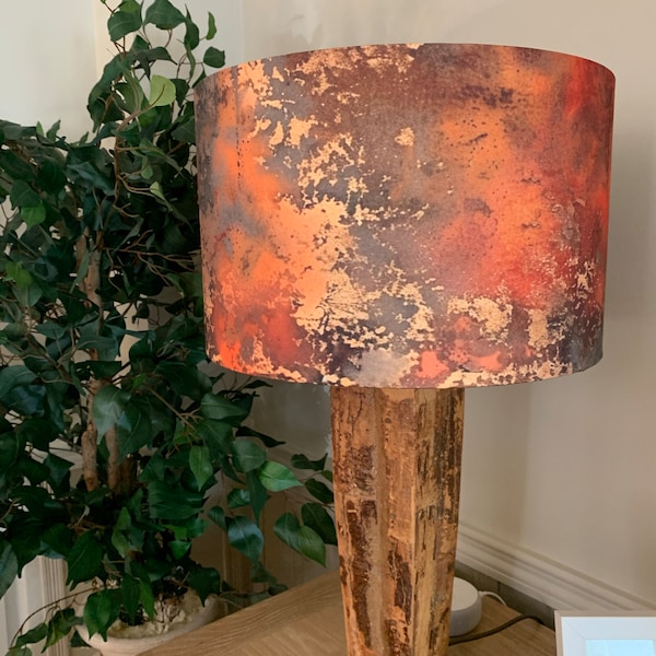 Rust Distressed Lamp Shade Lamp Home Decor Gold Lampshade Table Lamp - Etsy