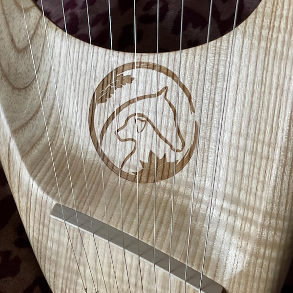 Lyre Harp, Pentatonic 7 String Lyre Musical Instrument, Cherry Wood ...