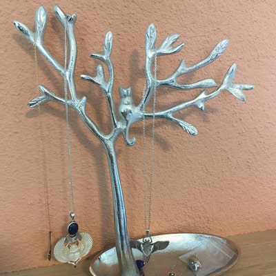 Silver Jewellery Tree Personalised Jewellery Stand - Etsy