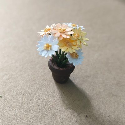 12 Miniature Daisies Kit Daisy Flowers 1:12 Scale Dolls House Garden ...