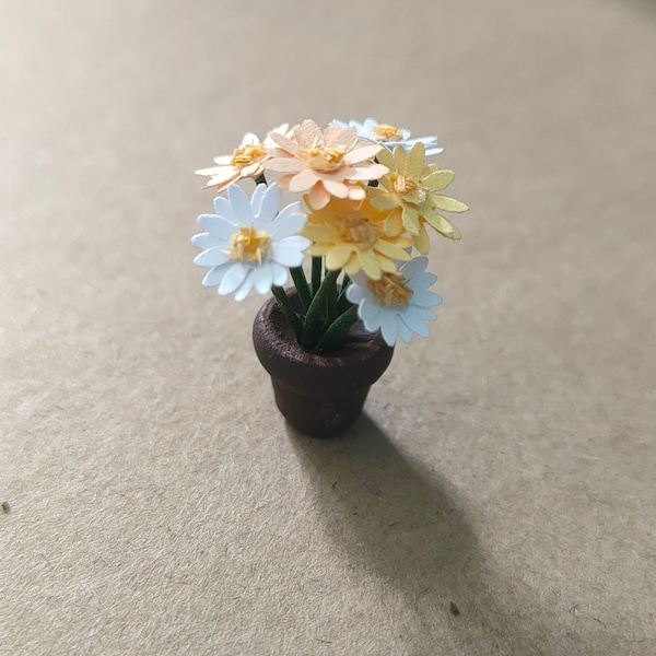 12 Miniature Daisies Kit Daisy Flowers 1:12 Scale Dolls House Garden ...